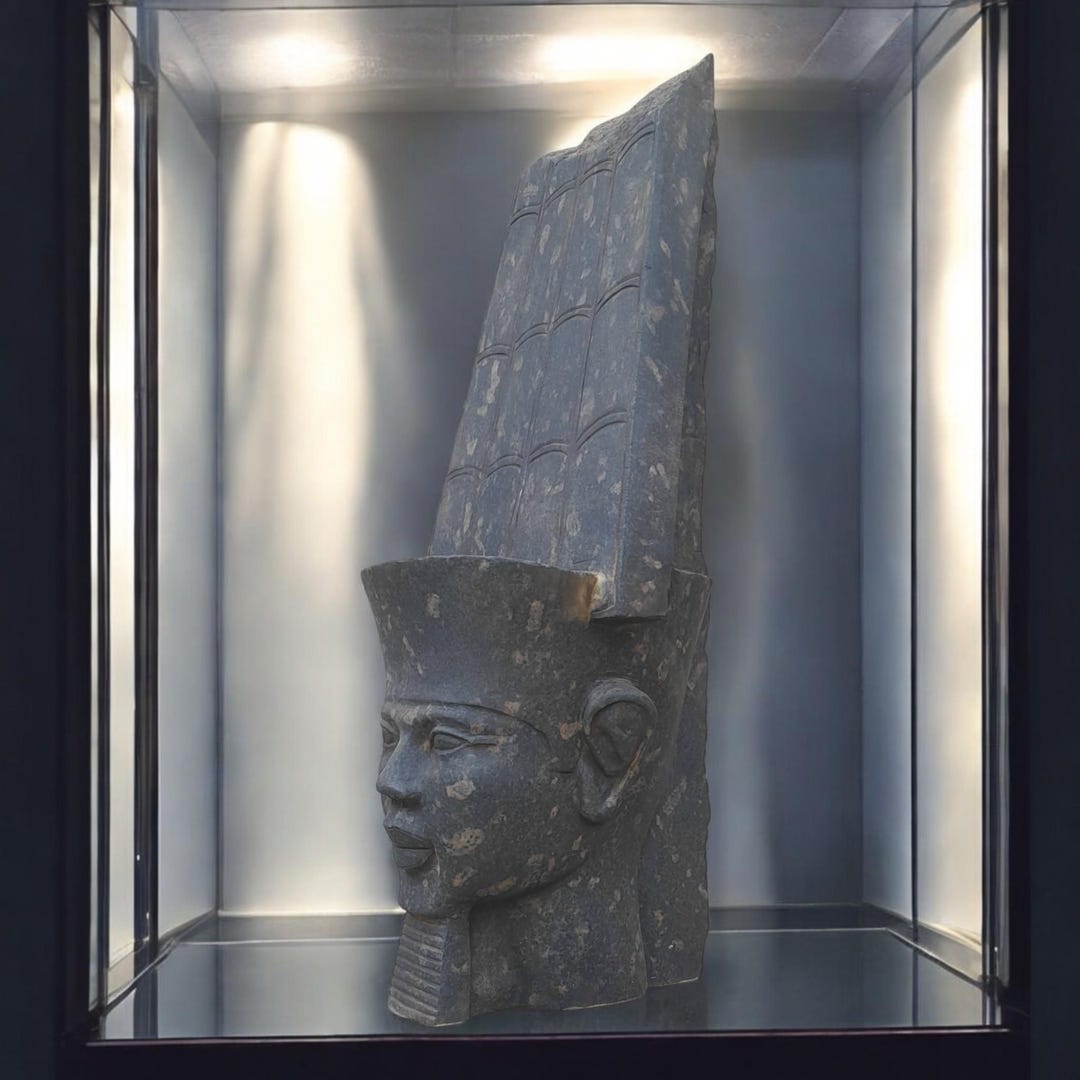 God Amun, God of the Sun, Wind and Fertility , Rare Granite Statue ...