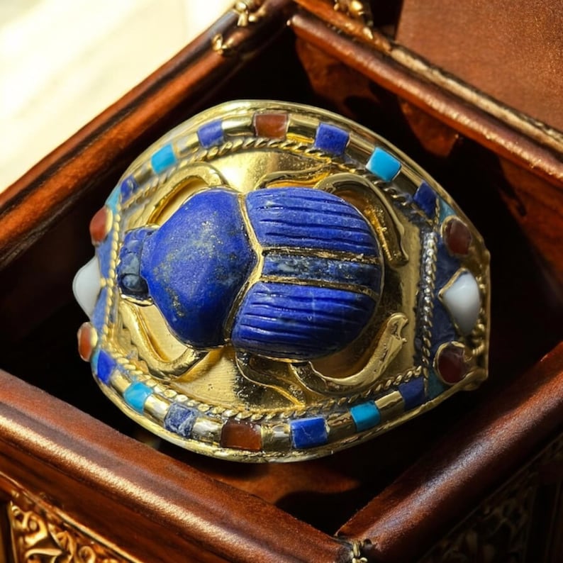 Rare King Tutankhamun Bracelet With Scarab Lapis Lazuli Egyptian ...