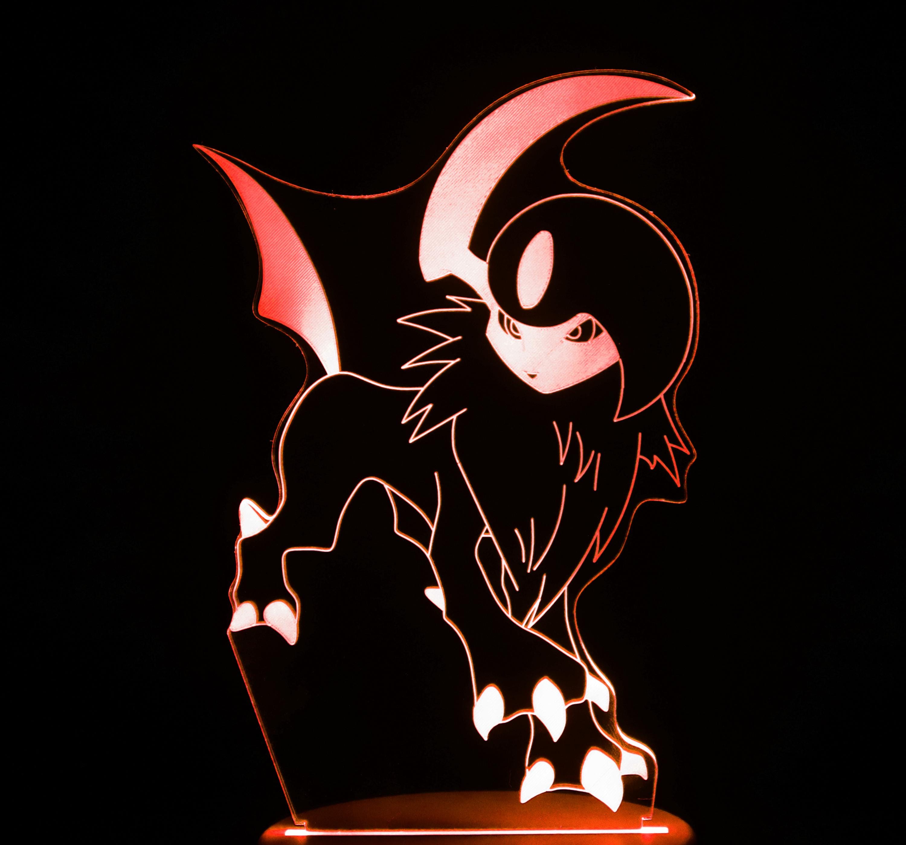 Custom Made - Pkmn Absol Acrylic Plate Lamp / Night Light - Multi Color ...