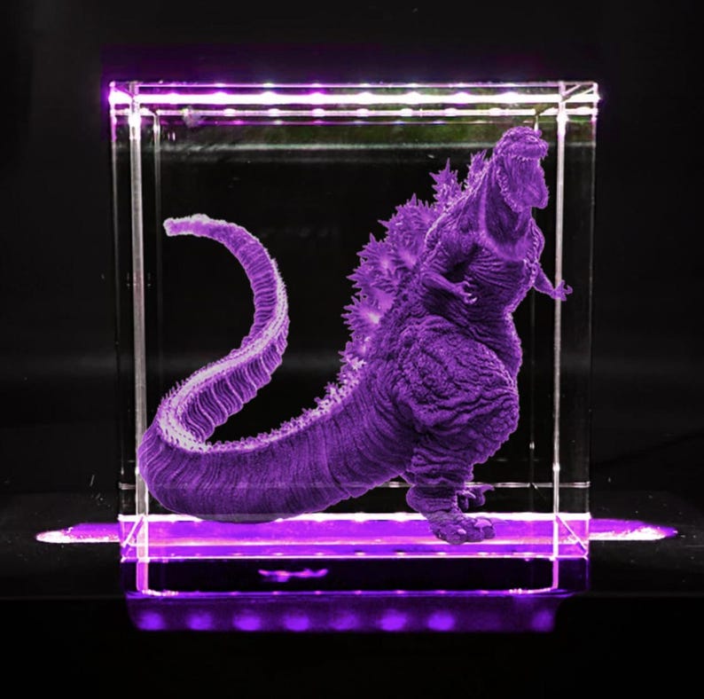 Custom Made - 3D Shin Godzilla LED Laser Engraved Color Changing ...