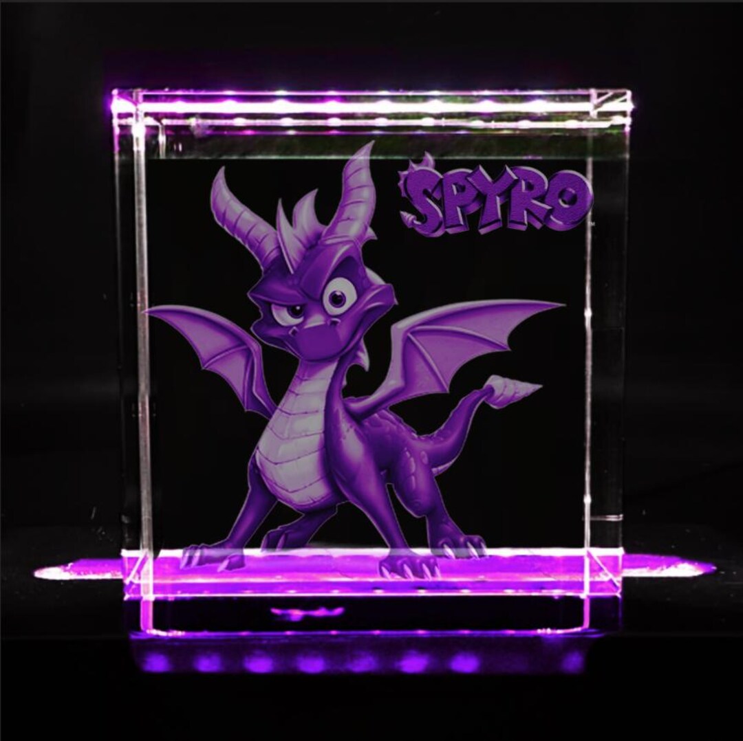 Custom Made - 3D Spyro Inspired LED Laser Engraved Color Changing ...