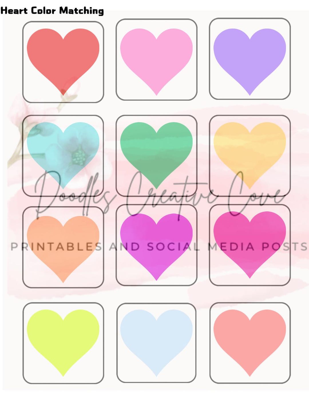 Color Heart Matching - Etsy