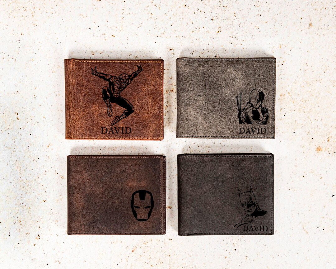 Personalized Superhero Gifts, Superhero Leather Wallet With Logo ...