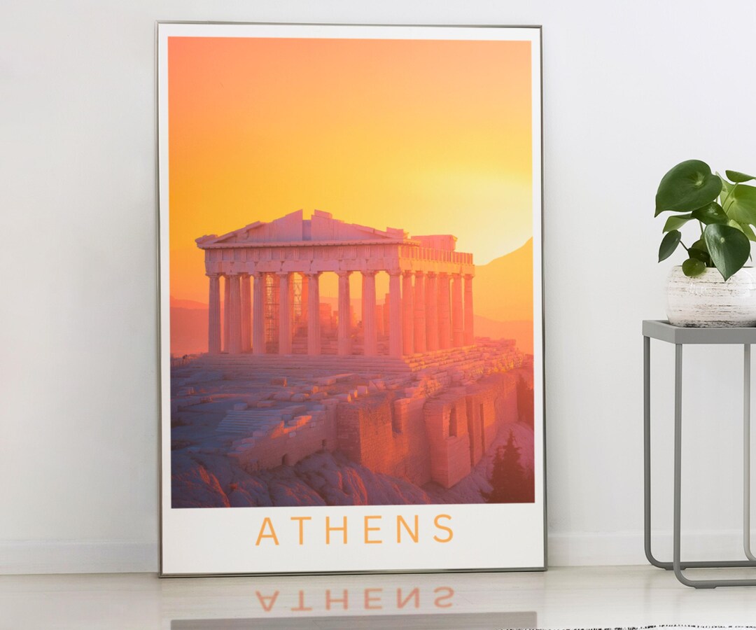 Parthenon Athens Poster – Ancient Greek Temple Wall Art, Athens ...
