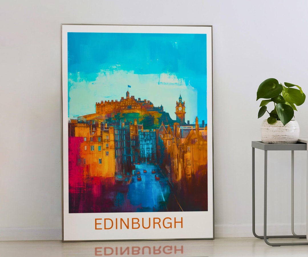 Edinburgh Castle Poster – Scotland Wall Art, Edinburgh Landscape Print ...