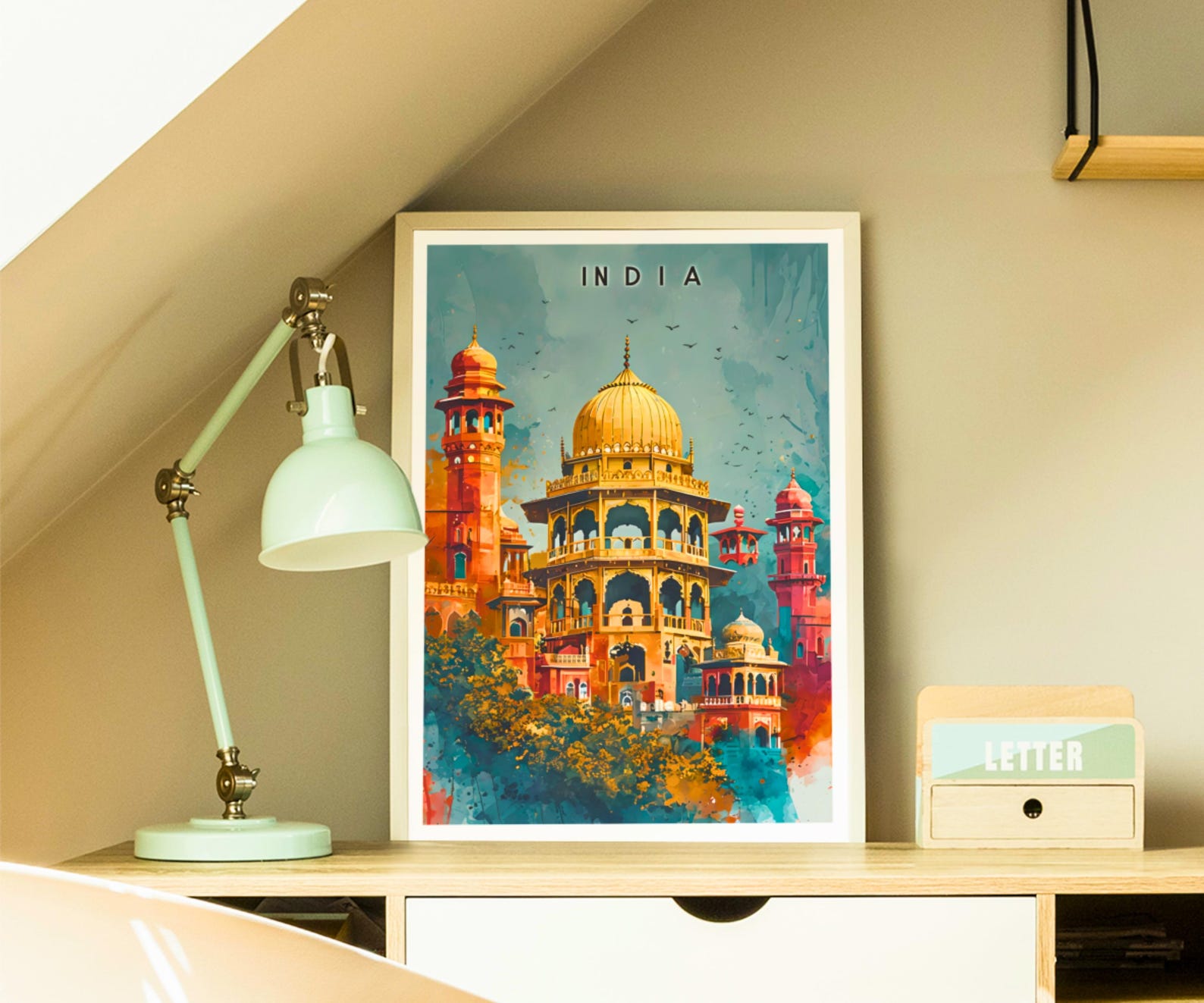Vintage India Travel Poster: Retro Indian Landmark Wall Art - Etsy
