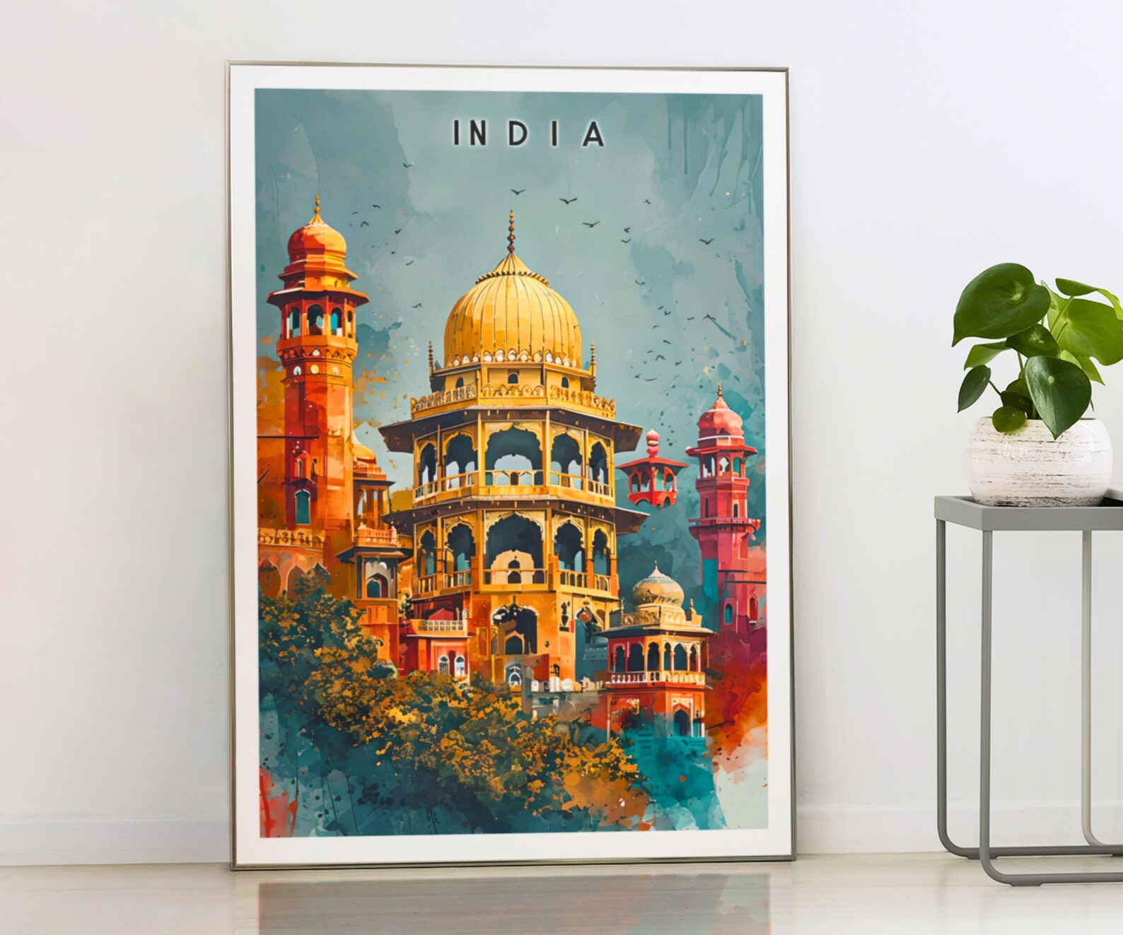 Vintage India Travel Poster: Retro Indian Landmark Wall Art - Etsy
