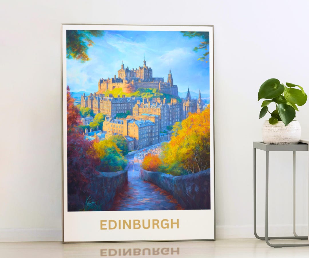 Edinburgh Castle Poster – Scotland Wall Art, Edinburgh Landscape Print ...