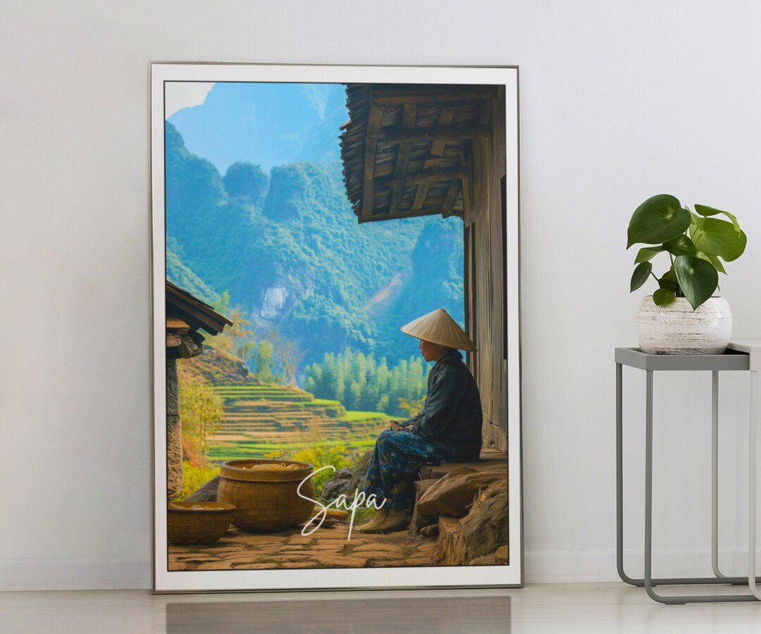 Sapa Vietnam Travel Poster – Stunning Mountain Landscape Print, Rice ...
