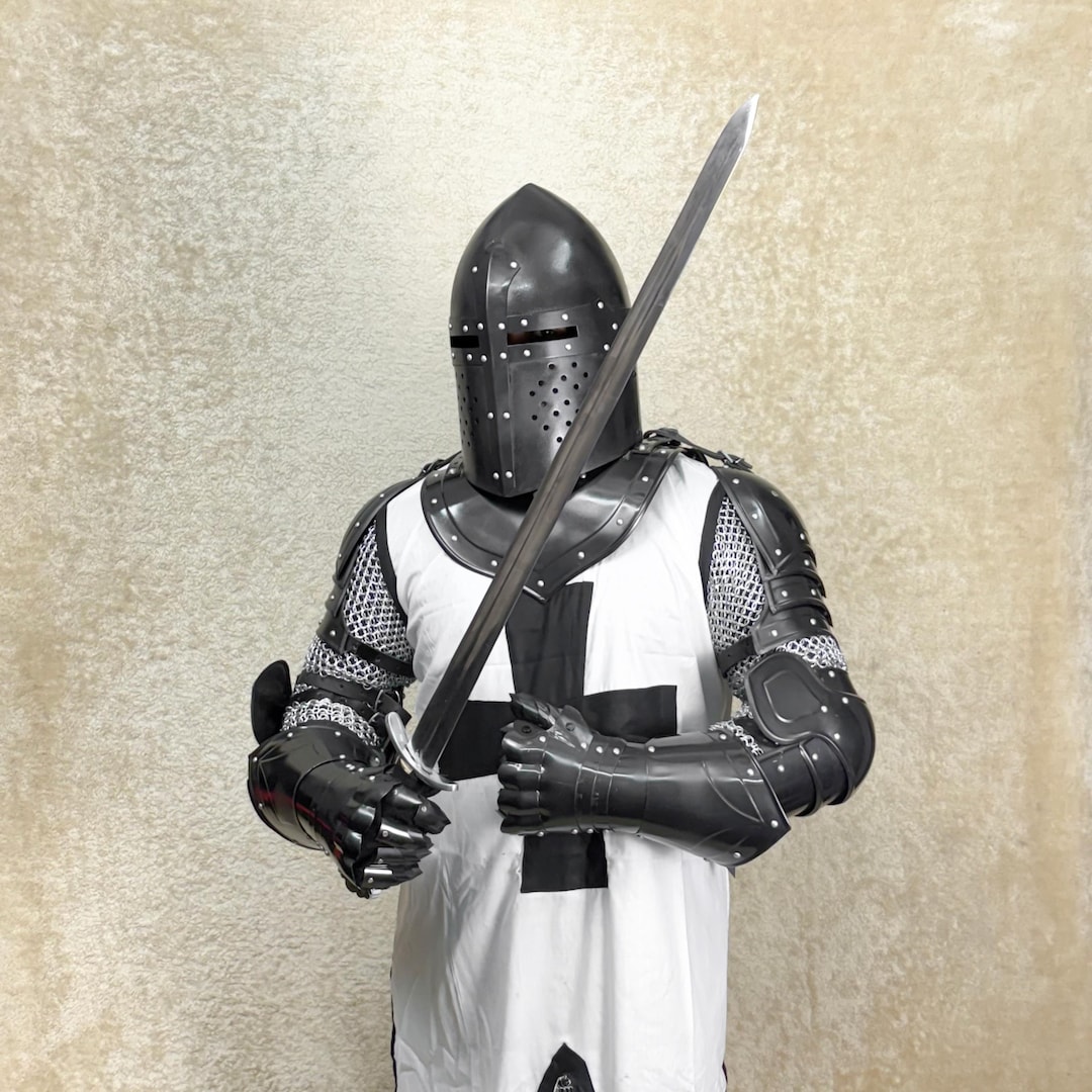 Templar Crusader Knight Armor | Medieval Warrior Suit for LARP, Cosplay ...