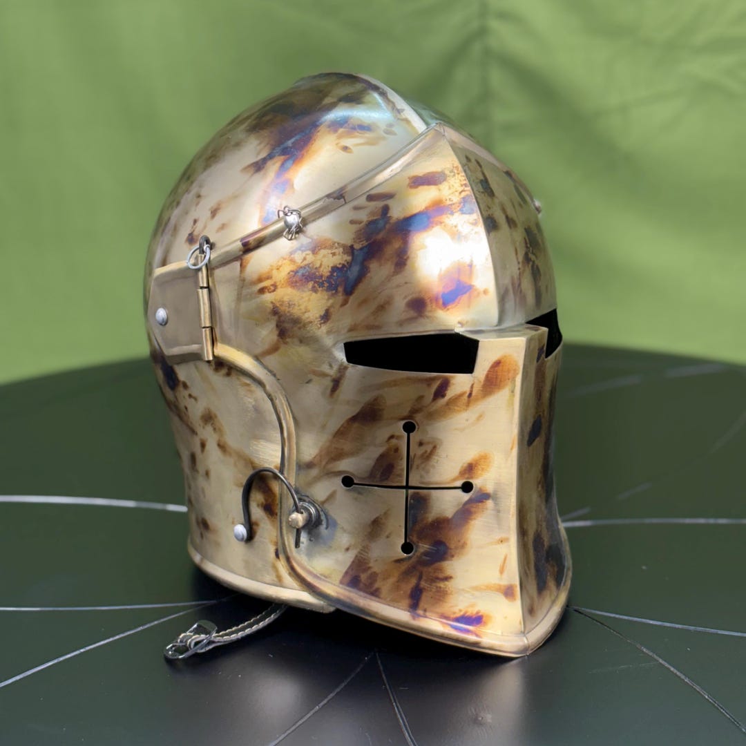 Commando Antique Barbuta Helmet – Handcrafted 18G Steel Medieval ...