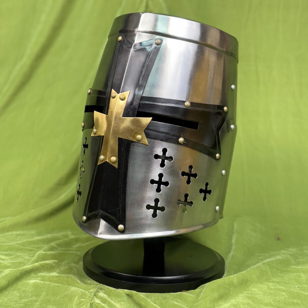 Knight Templar Crusader Helmet – Authentic Medieval Battle Helmet for ...