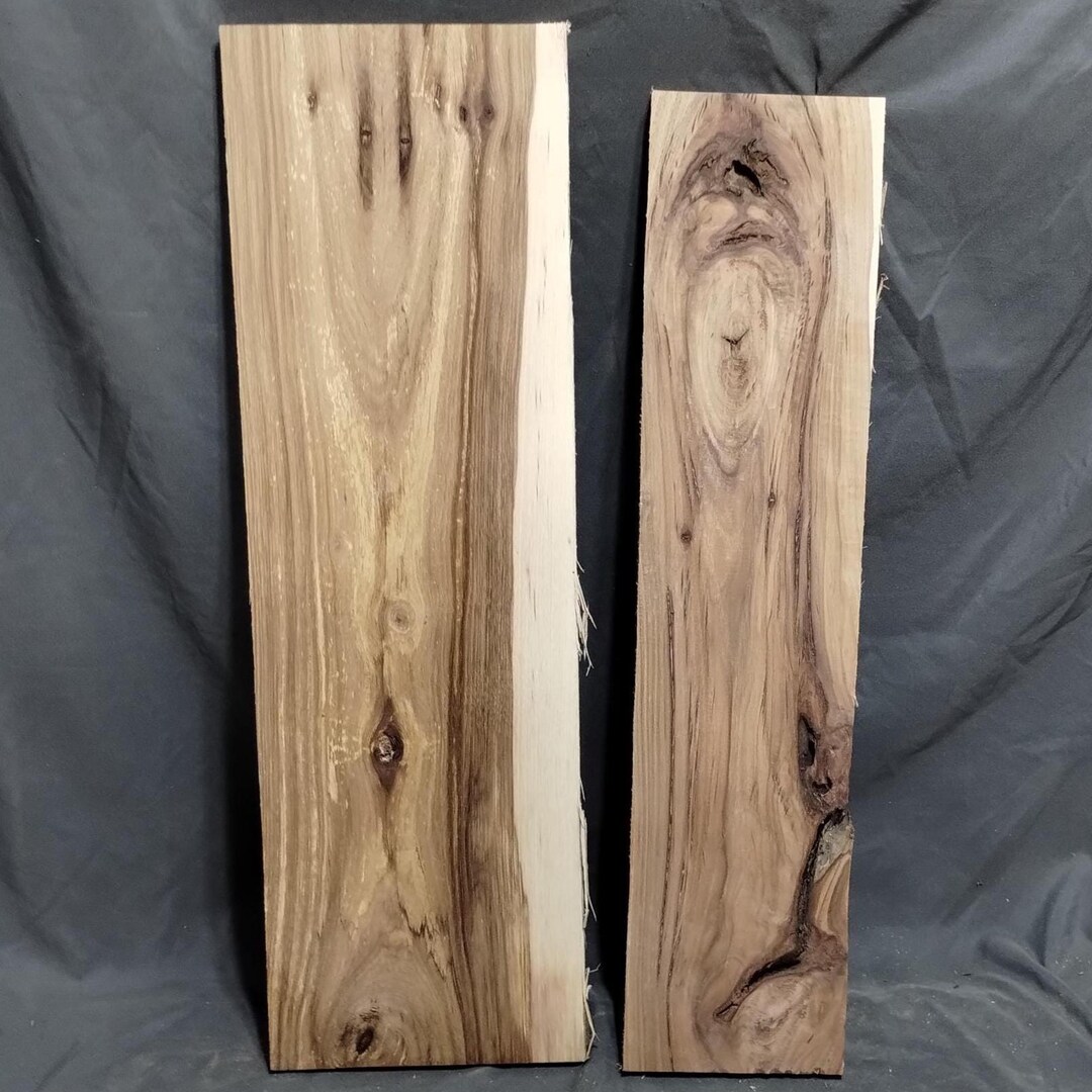 2 (two) Hickory Kiln Dried Beautiful Boards (lengths 24 1/8" and 25 3/8 ...