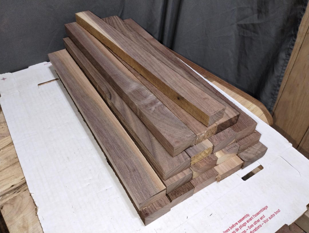 18 (eighteen) Walnut Strips 16" Length for Woodworking Projects, Cutting Boards, Charcuterie ...