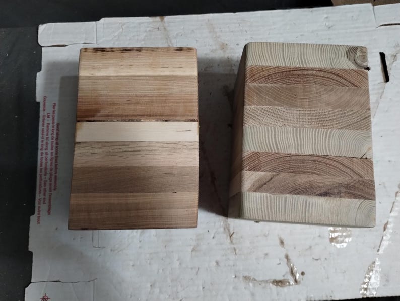 2 (two) Kiln Dried Laminated Dense and Heavy Rough Bowl Blanks Blocks ...
