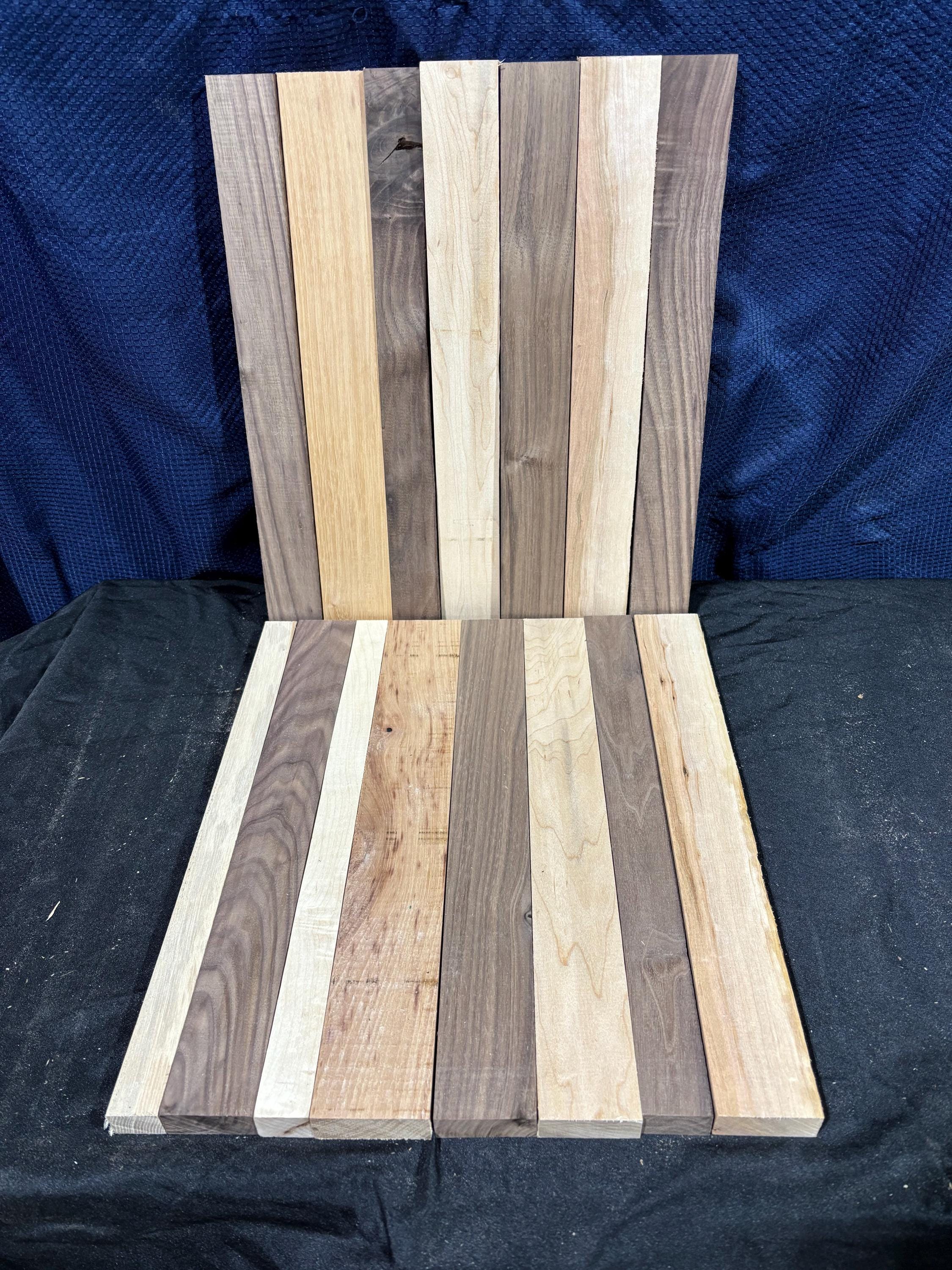 15 (fifteen) Walnut, Cherry, Maple, and Hickory, Strips Kiln Dried ...