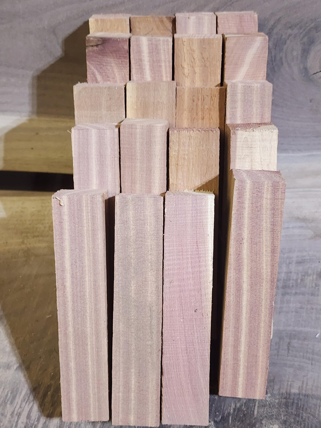 20 (twenty) Red Cedar Pen Blanks 1" X 1" X 5 1/2" Great and Smooth for ...