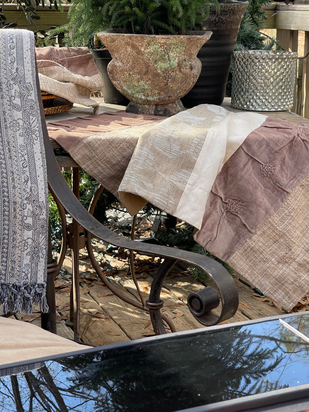 Neutral Table Runner, Handmade Natural Fiber Table Runner - Etsy
