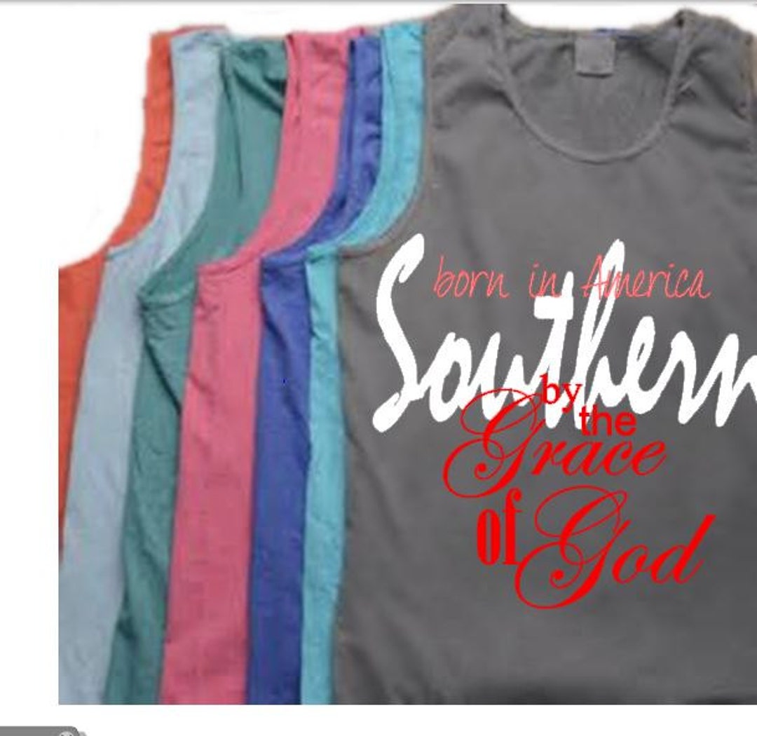 Southern Tank Top, Southern by the Grace of God Tank Top, Comfort ...