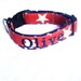 Red White Blue Dog Collar, Monogrammed Dog Collar,personalized Dog ...