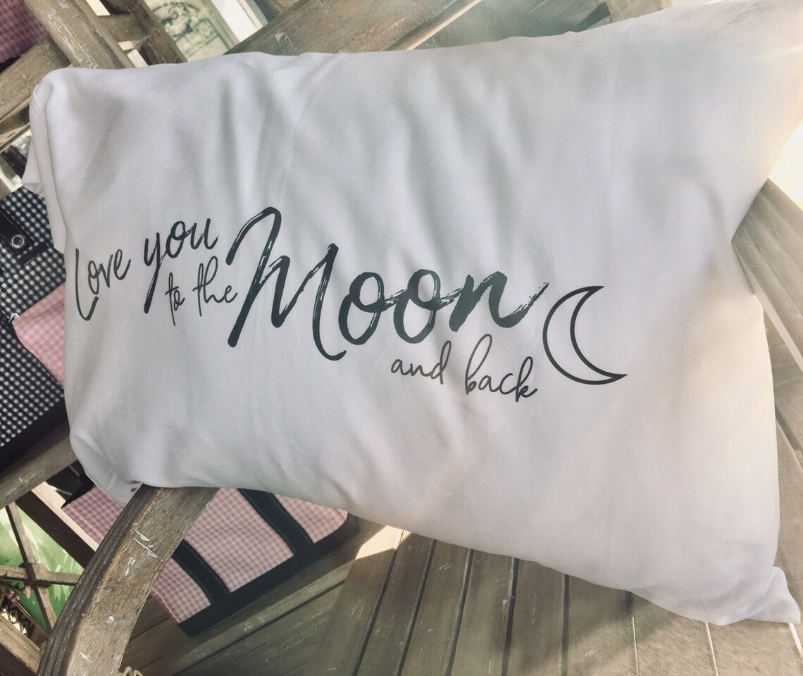 Love You to the Moon Pillow Case, Standard Size - Etsy