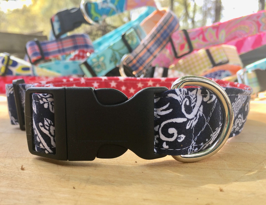 Monogrammed Dog Collar, Personalized Dog Collar, Blue Bandana Collar - Etsy
