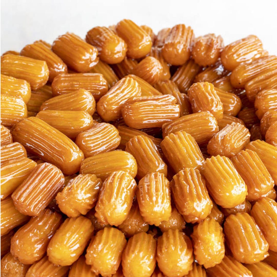 Traditional Turkish Tulumba Dessert, Crispy Outside, Soft Inside ...