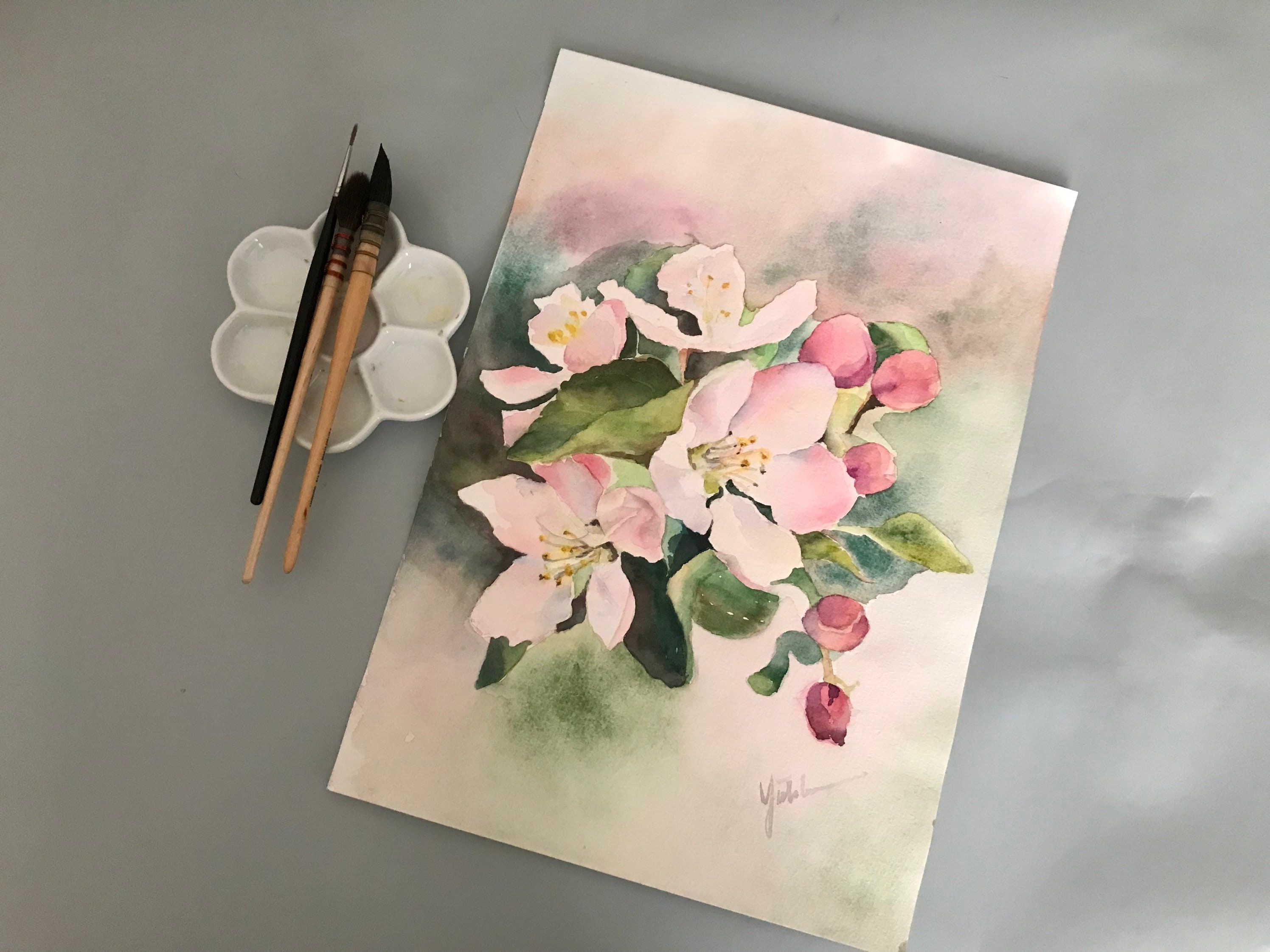 Watercolor Painting Spring Flowers Home Decor artwork - Etsy