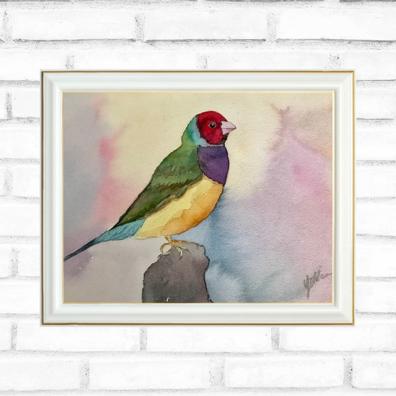 Cute Bird Watercolor Original, Bird Wall Decor, Bird Painting, Wall ...