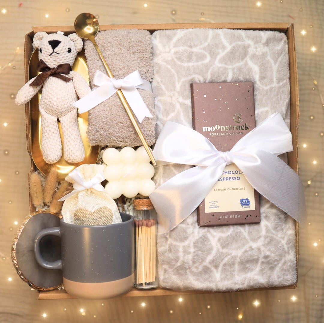 Cozy Gift Box With Blanket, Self Care Package, Relaxation Gift ...