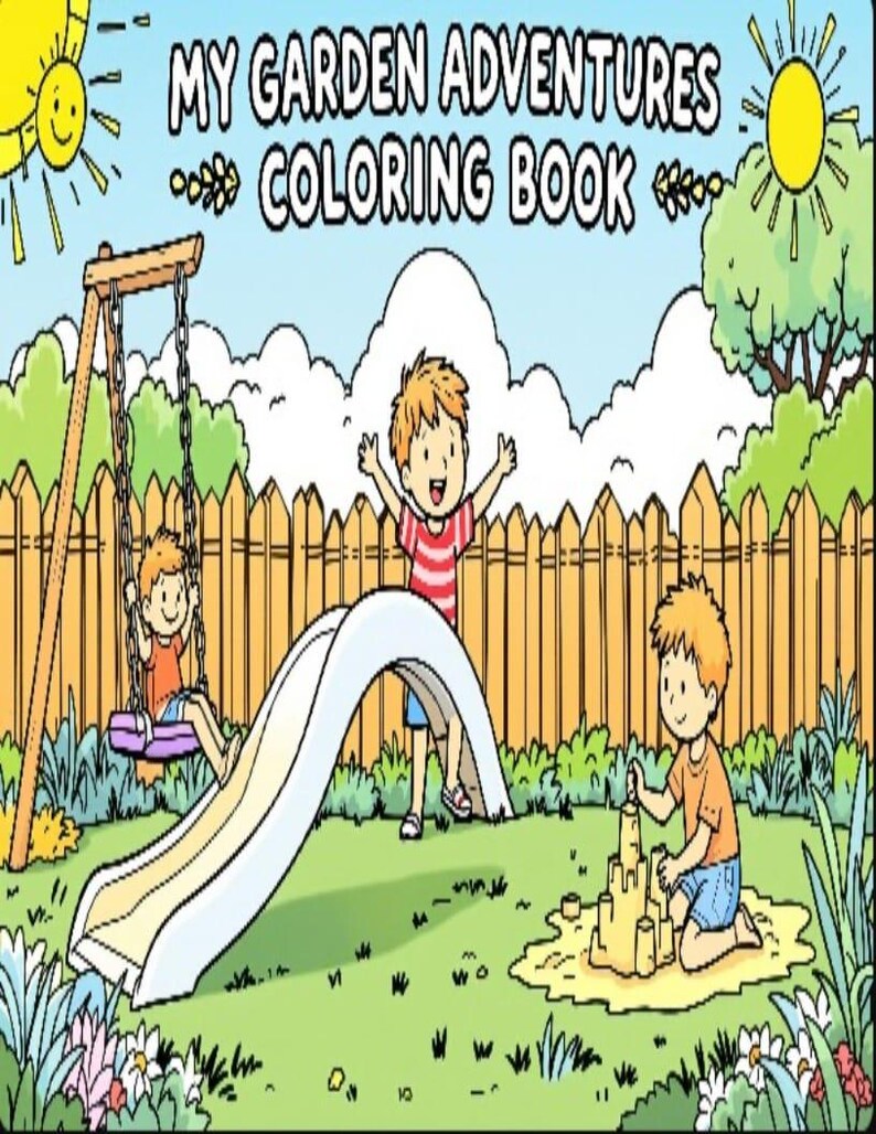 Digital Coloring Book for Children My Garden Adventure Coloring Book ...