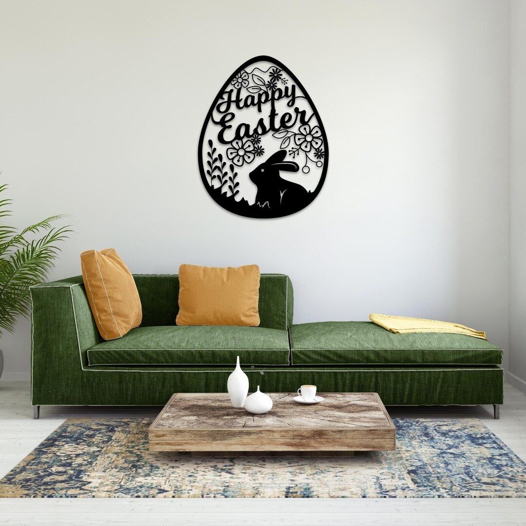 Happy Easter Metal Wall Art | Easter Egg Metal Wall Decor | Bunny ...