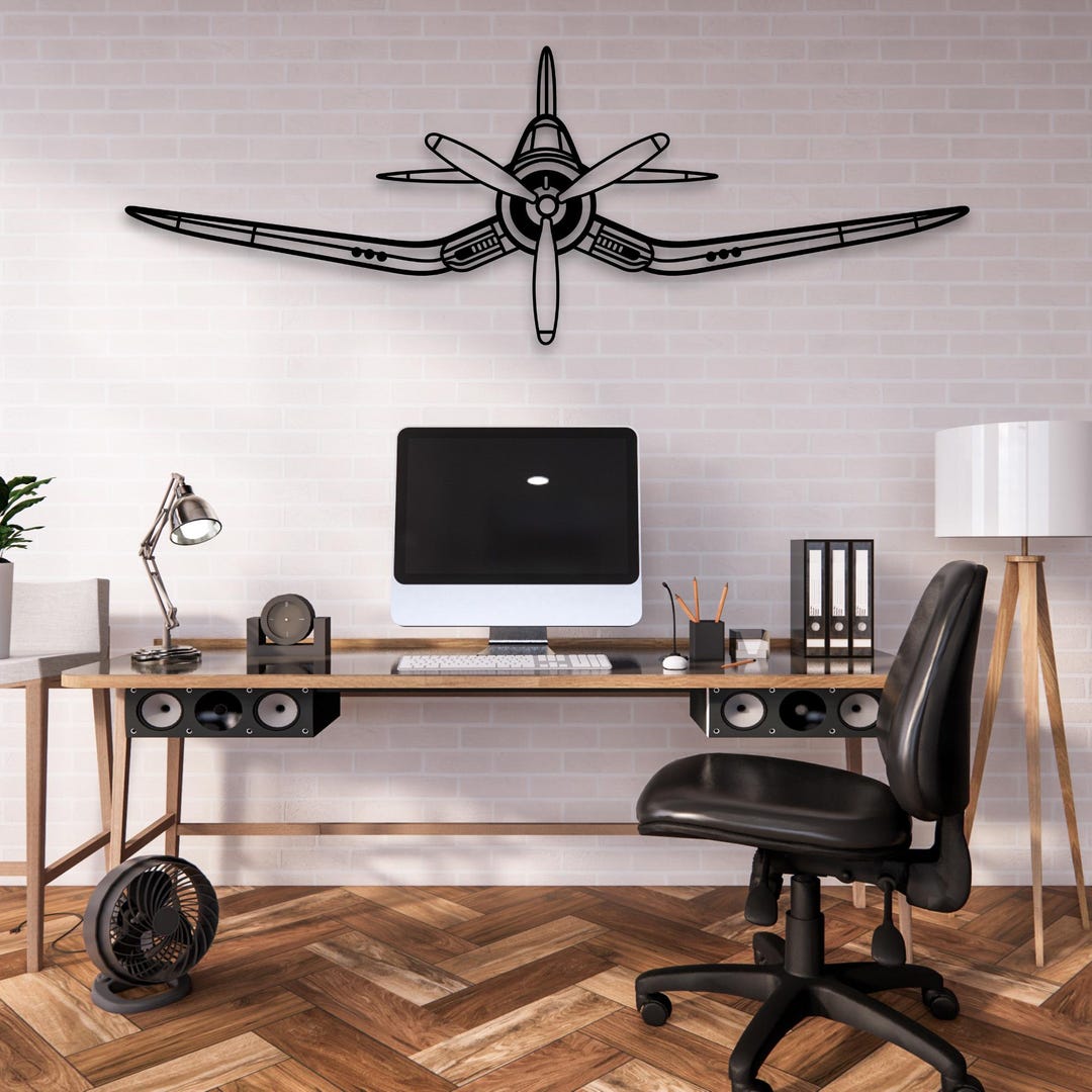F4U Corsair Silhouette Metal Aircraft Wall Art | Aviation Wall Decor ...