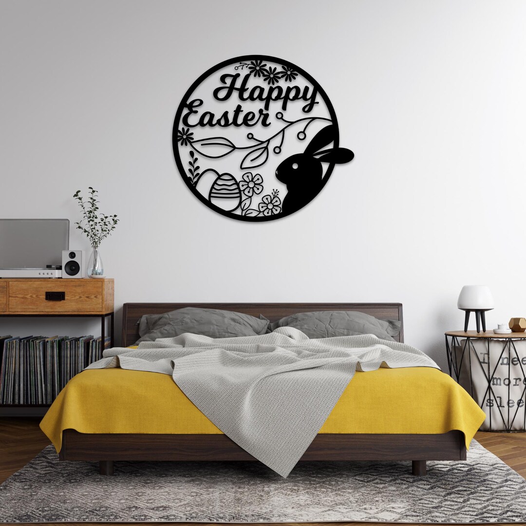 Happy Easter Metal Wall Art | Easter Egg Metal Wall Decor | Bunny ...