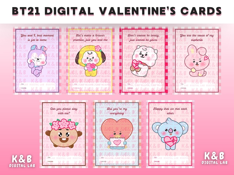 BT21 Valentine's Digital Card - Etsy