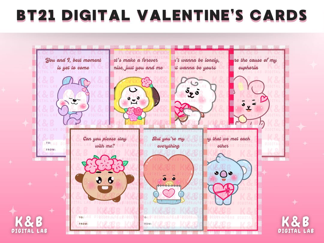 BT21 Valentine's Digital Card - Etsy