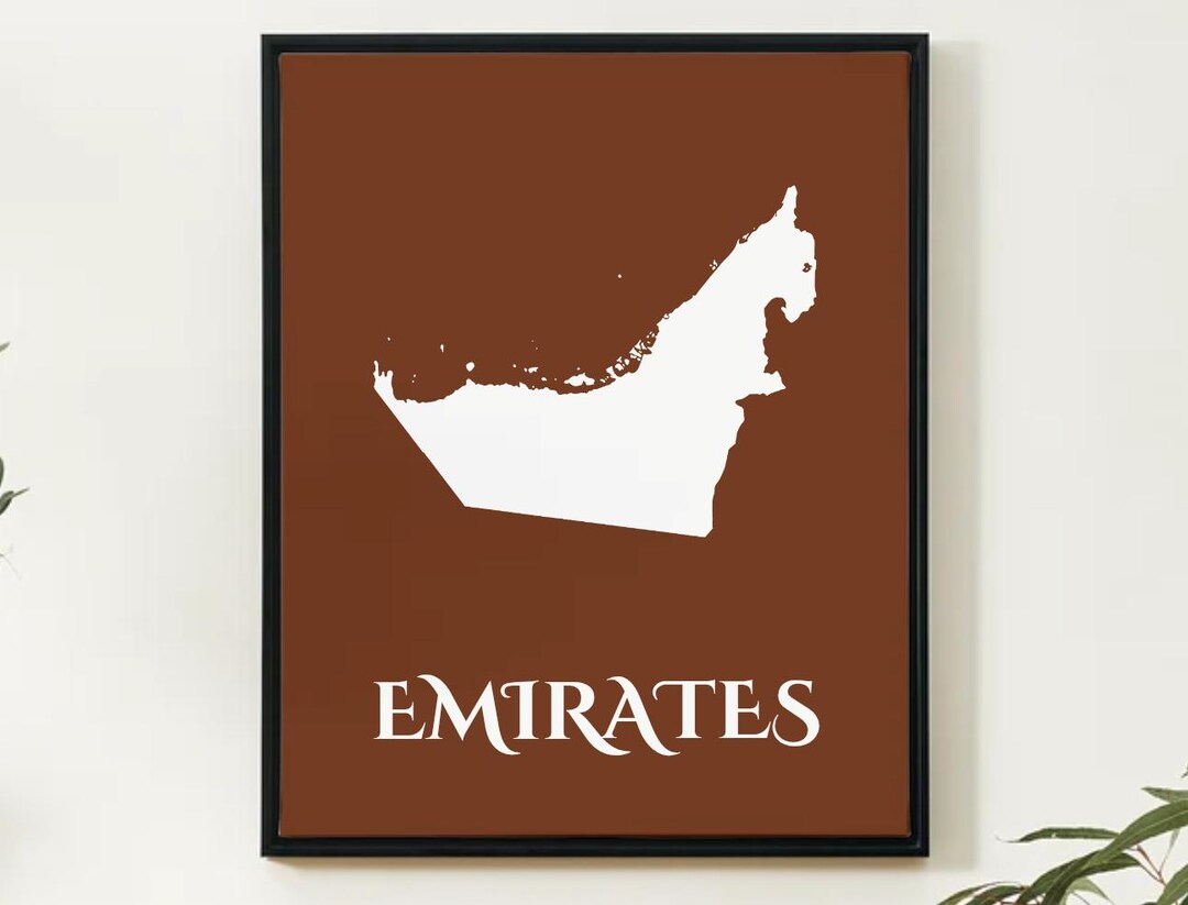 United Arab Emirates Map Wall Art Print, Home or Office or Gift ...