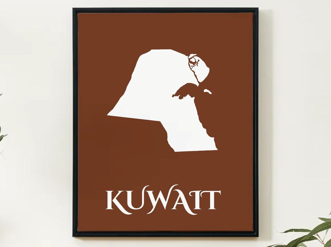 Kuwait Map Print. Kuwait Wall Art Map Print, Minimalist Map Design ...