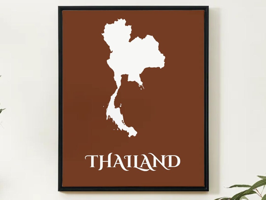 Thailand Map Print. Thailand Wall Art Map Print, Minimalist Map Design ...