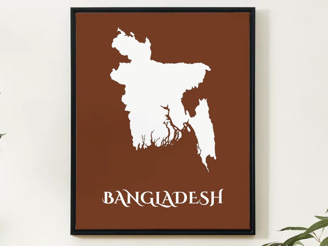 Bangladesh Map Wall Art Print, Home or Office or Gift, Country Map ...