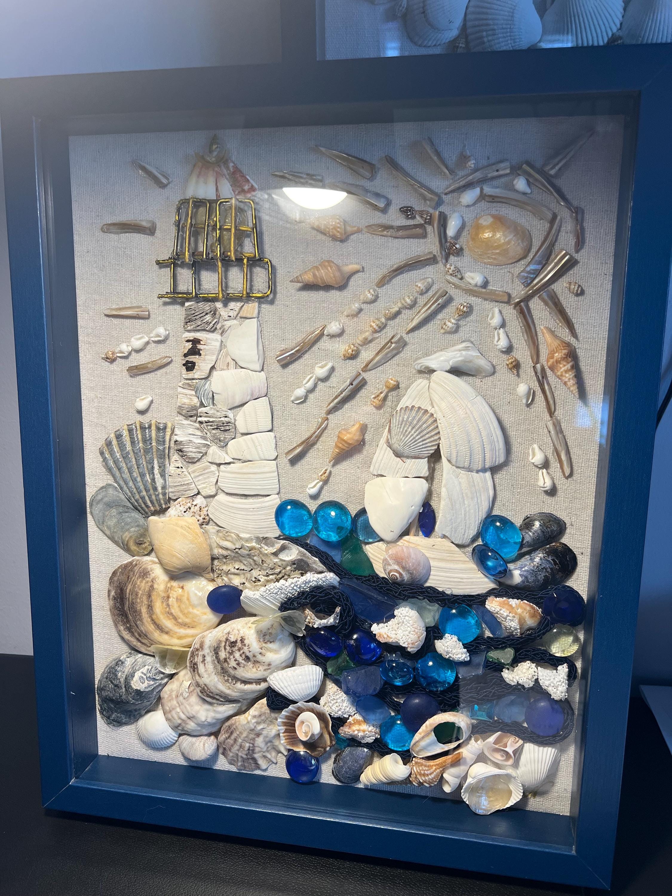 11x14 Shadow Box Shell Art Lighthouse - Etsy