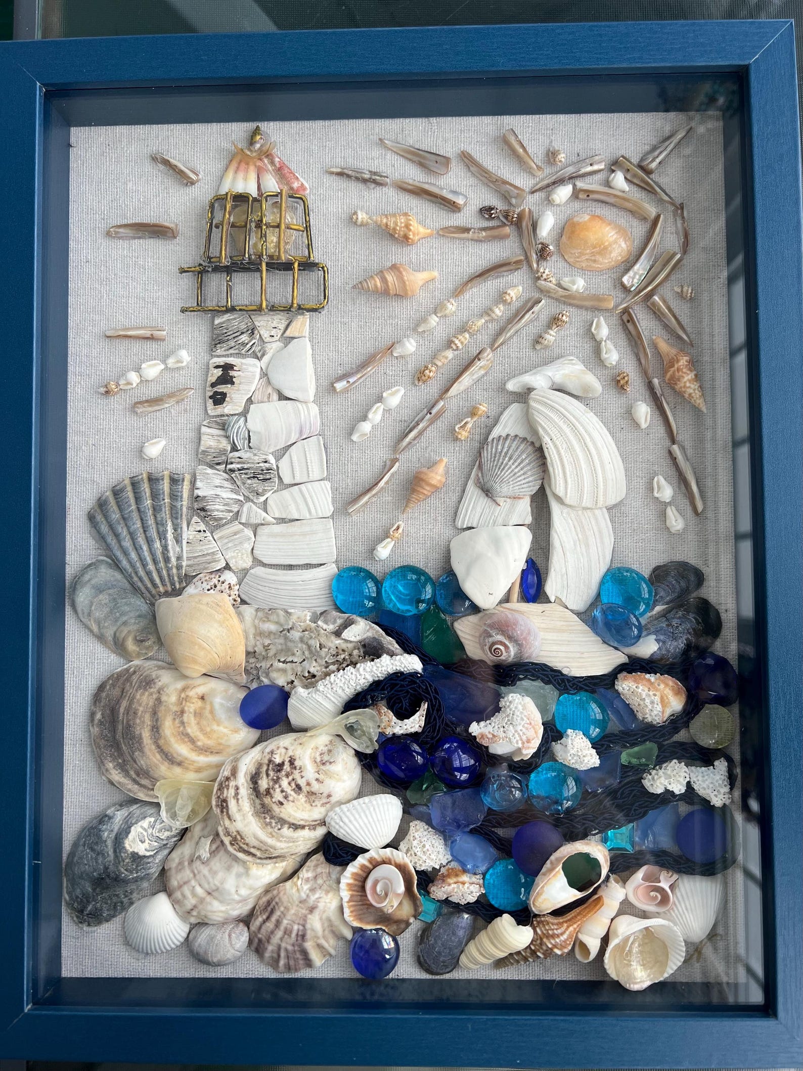 11x14 Shadow Box Shell Art Lighthouse - Etsy