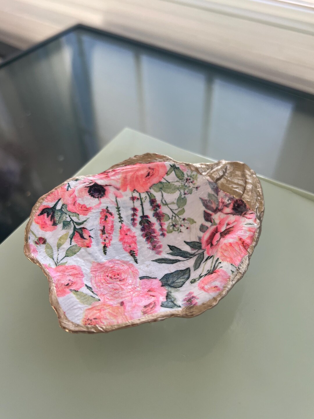 Gift Box| Decoupage Shell | Shell Ring Dish| Jewelry Dish| Gift for Mom ...