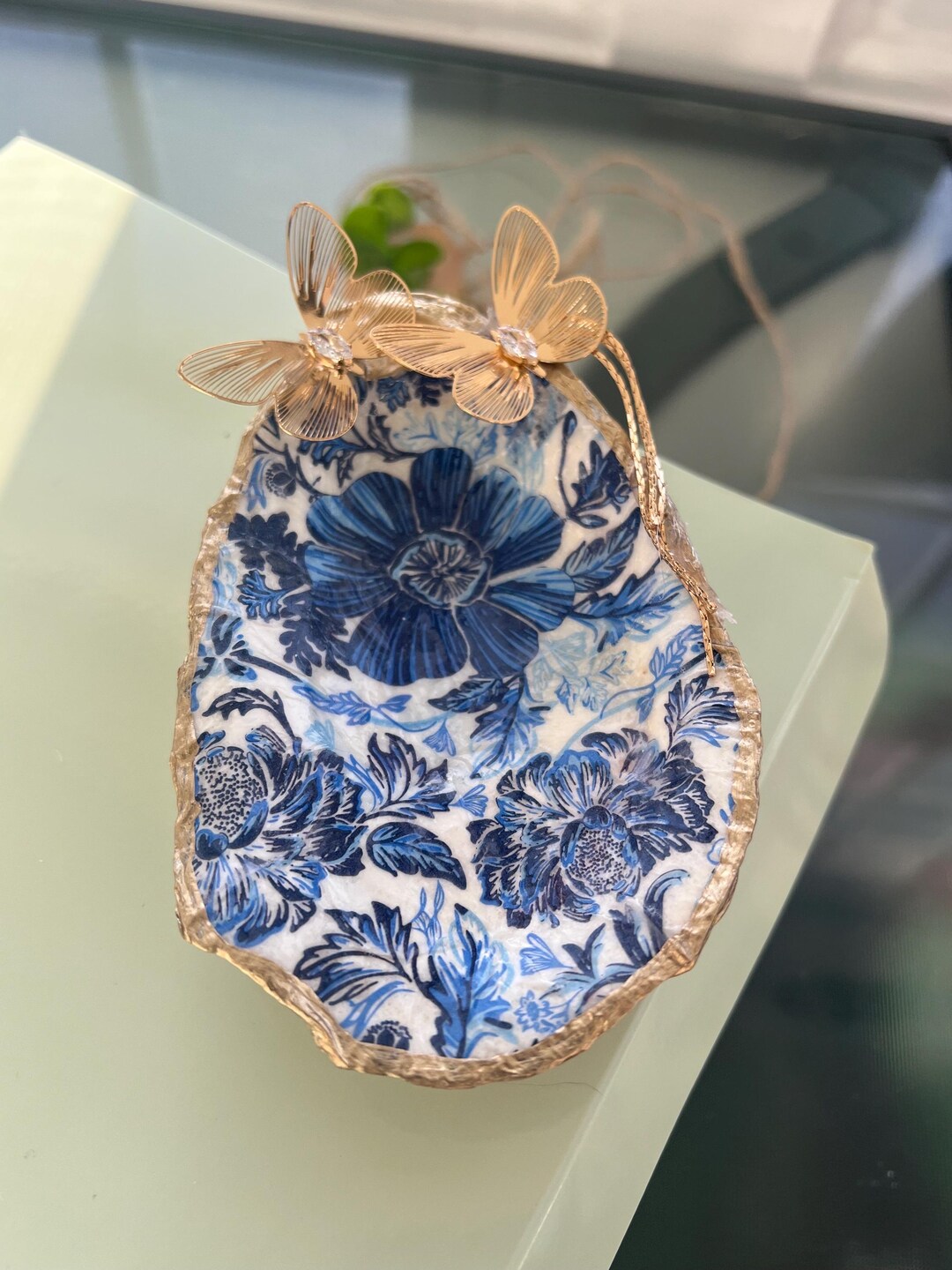 Gift Box| Decoupage Shell | Shell Ring Dish| Jewelry Dish| Gift for Mom ...
