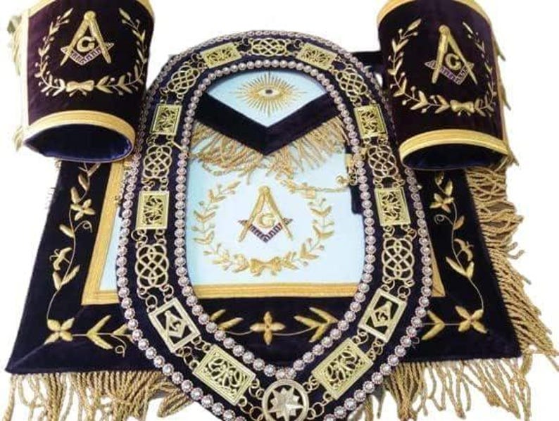 Masonic Regalia Free Mason Grand Lodge Master Mason Purple Apron ...