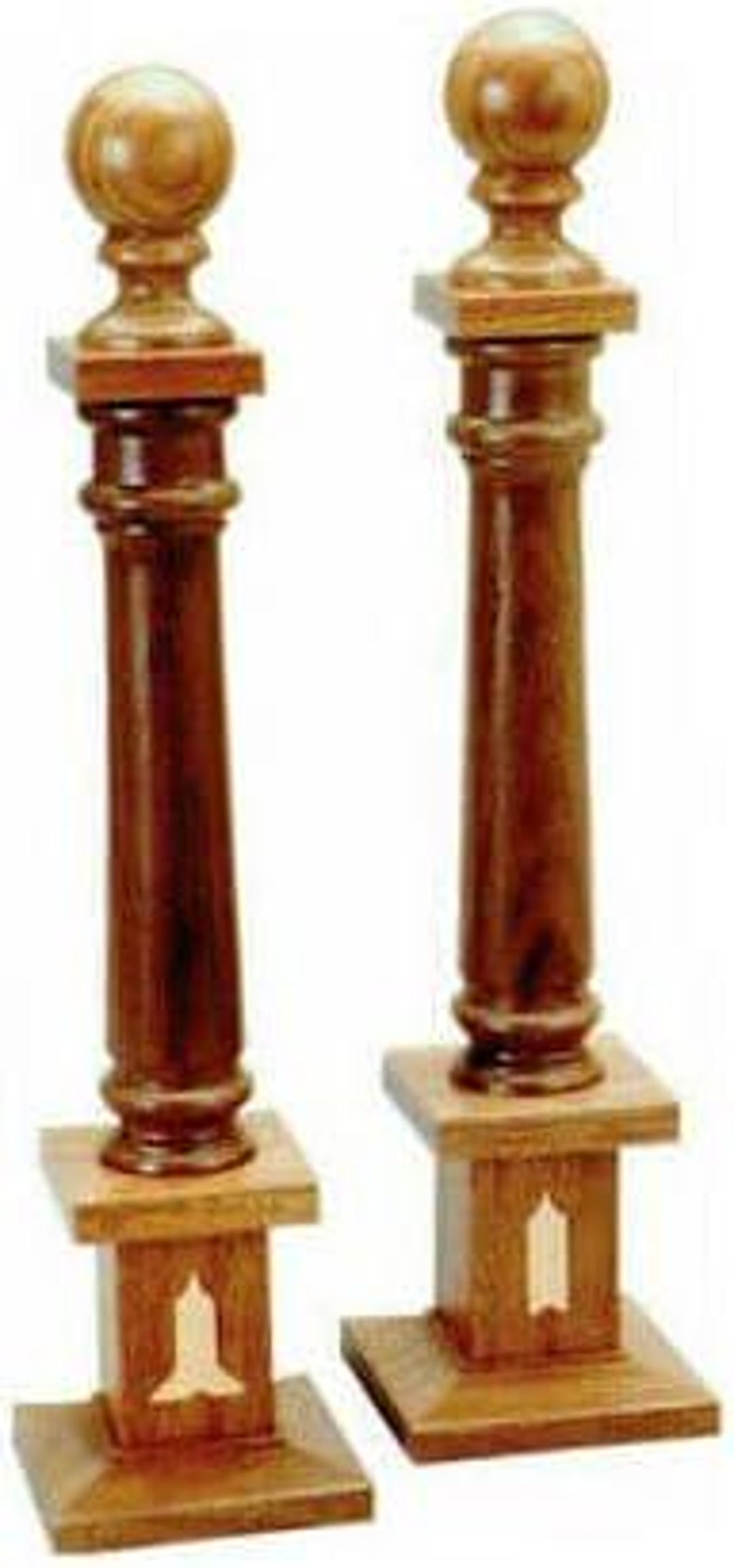 Masonic Regalia Wooden Free Mason Wood Columns Senior Warden and Junior ...