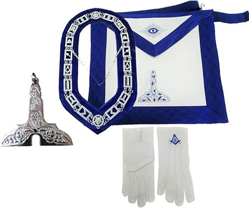 Masonic Regalia Blue Lodge Senior Warden Officer Apron Lodge Chain ...