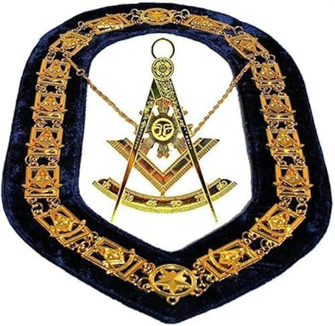 Masonic Regalia Past Master Chain Collar, Masonic Golden Past Master ...