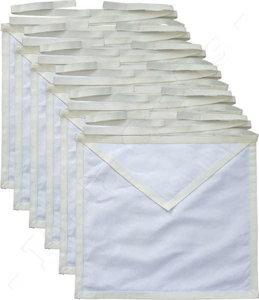 Masonic Regalia Cotton Duck Cloth Candidate Apprentice Aprons - Pack of ...