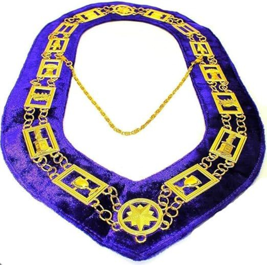 Masonic Regalia OES Order of Star Metal Chain Collar Purple Backing - Etsy